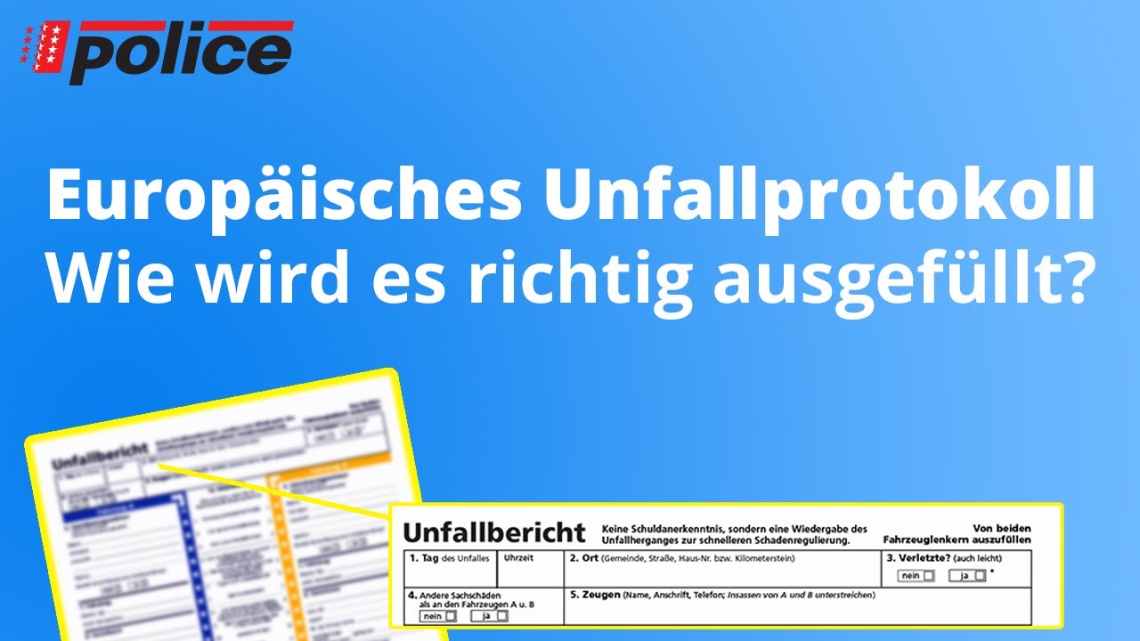 Europäisches Unfallprotokoll : Wie wird es richtig ausgefüllt ? - YouTube