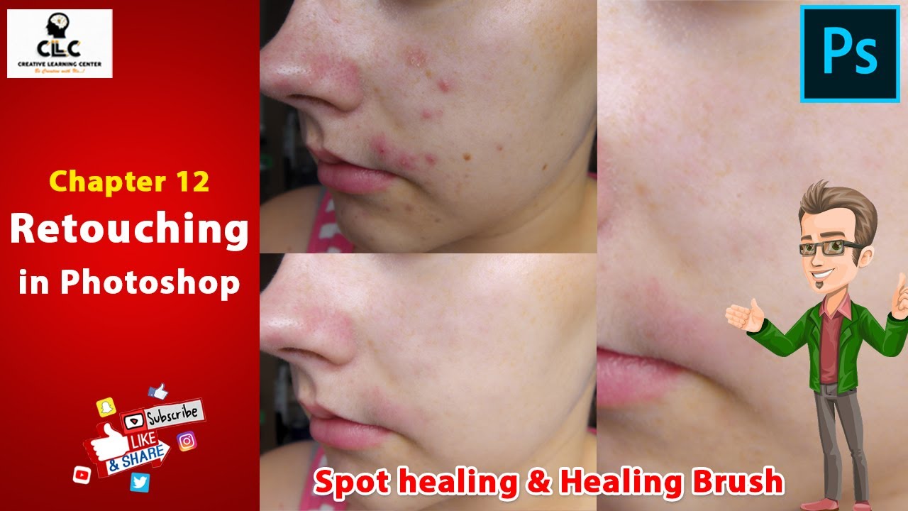 Photoshop Tutorial | Ch- 13 | Healing Brush Tool In details | Creative ...
