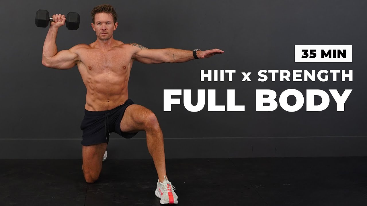 35 Min KILLER Full Body Dumbbell Workout (HIIT x STRENGTH) // No Music ...