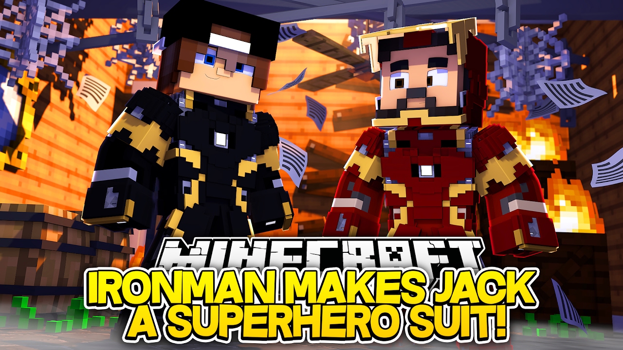 Minecraft Adventure - IRONMAN MAKES A SUPERHERO SUIT FOR JACK - YouTube