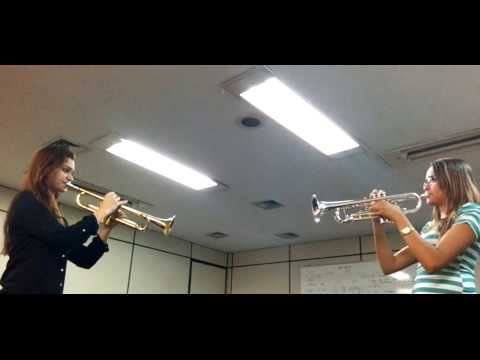 Duo Trompetarte - Fanfarra de Mahler - Ensaio e demonstração para os noivos.
