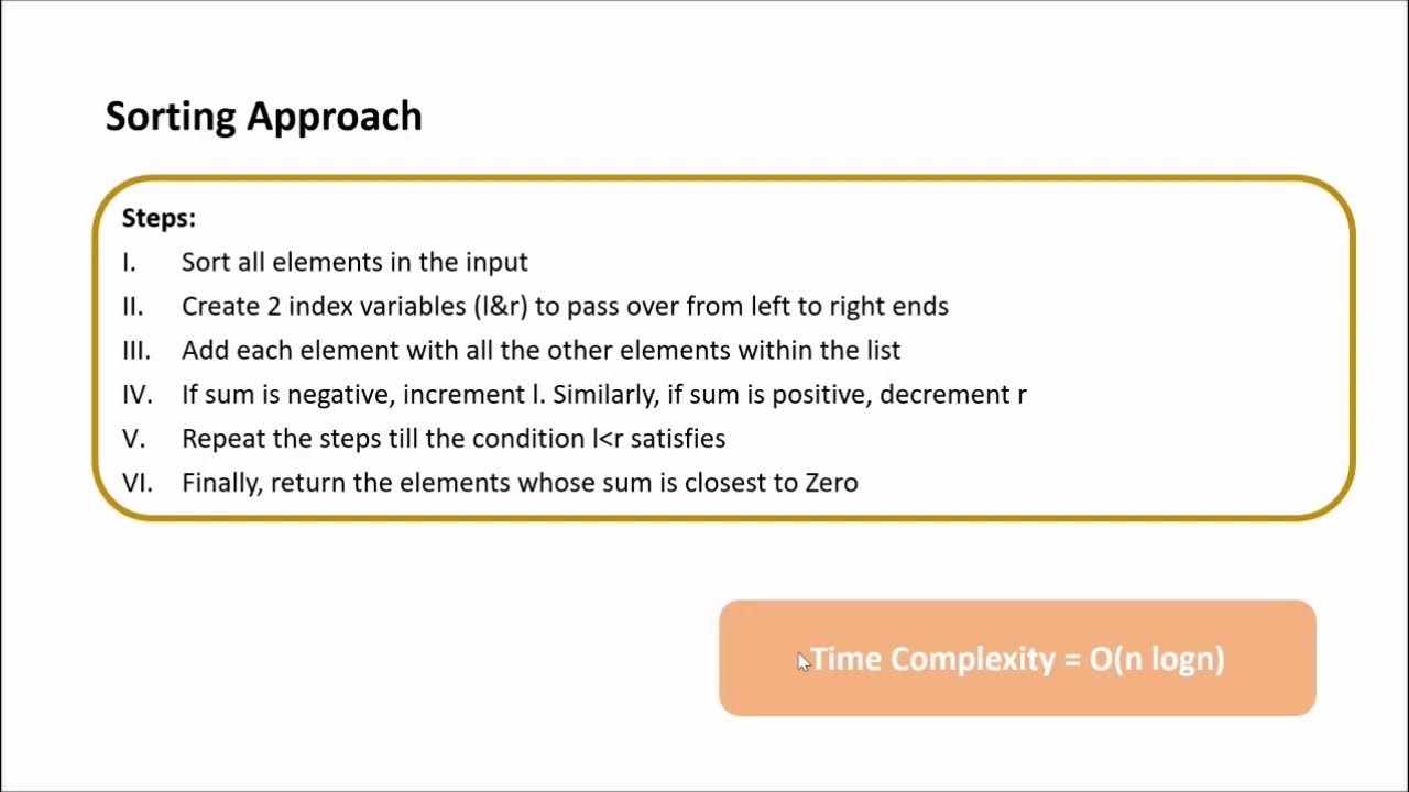 Sum of two elements closest to zero (Python) - YouTube