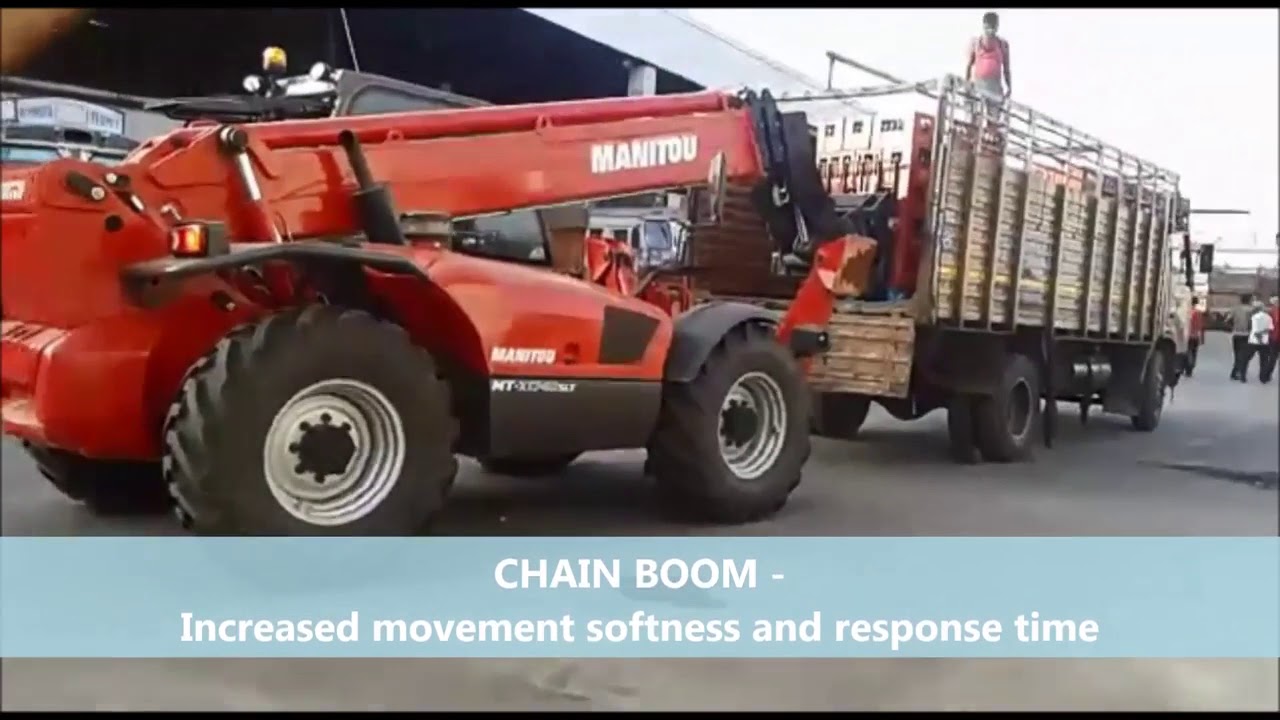 Manitou MT X 1740 unloading pallets with beverages from trucks India ...