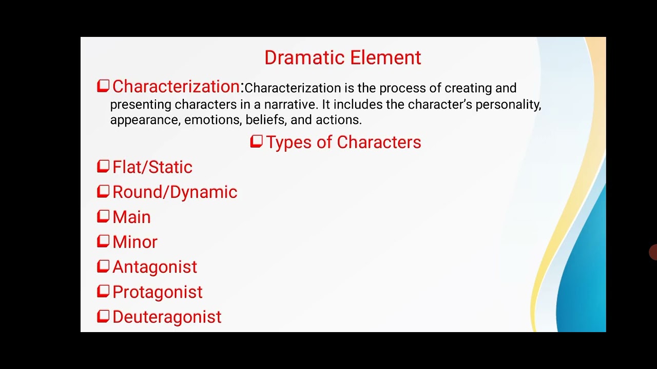 Meaning of characterization and types of characters - YouTube