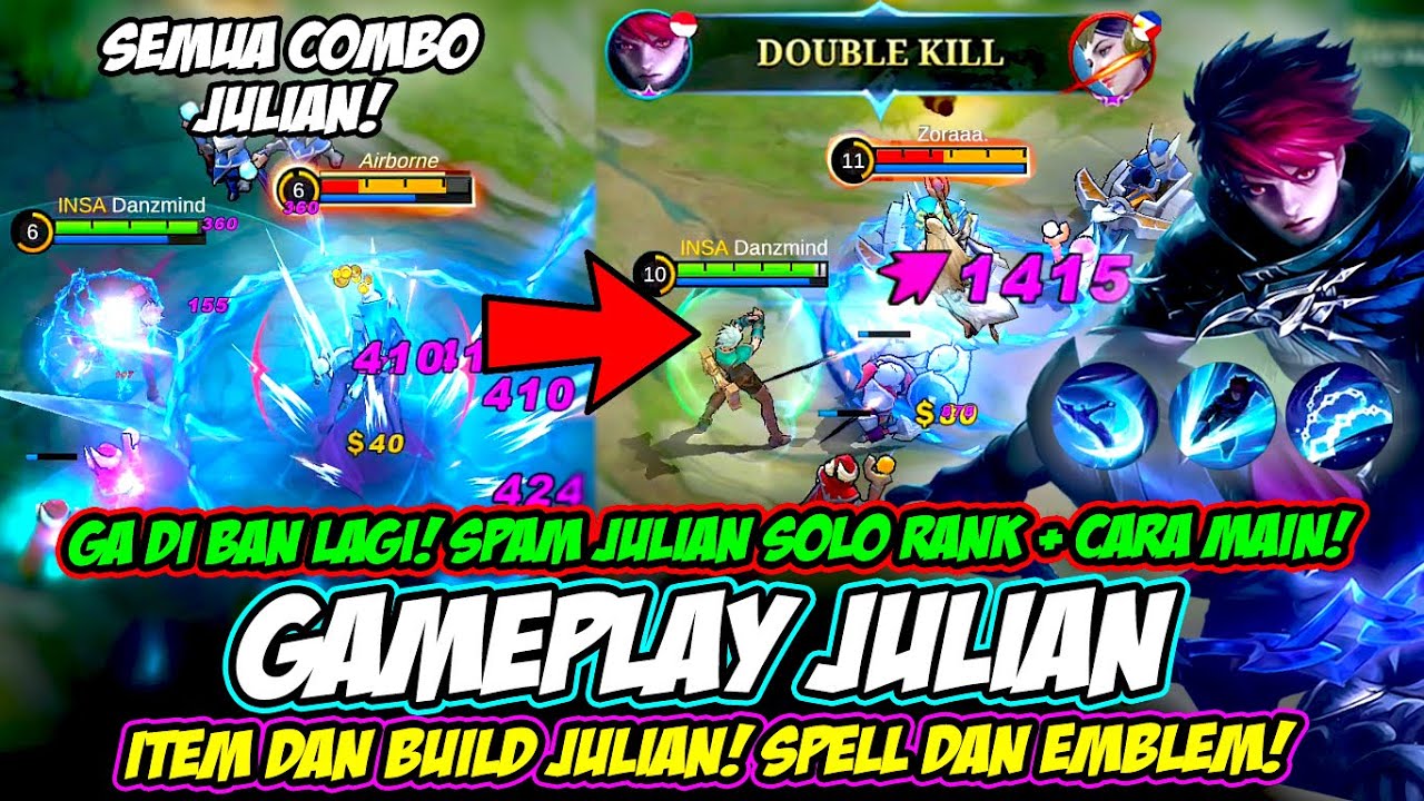 JULIAN GA DI BAN CARA MAIN & COMBO JULIAN ITEM & BUILD JULIAN TERSAKIT ...