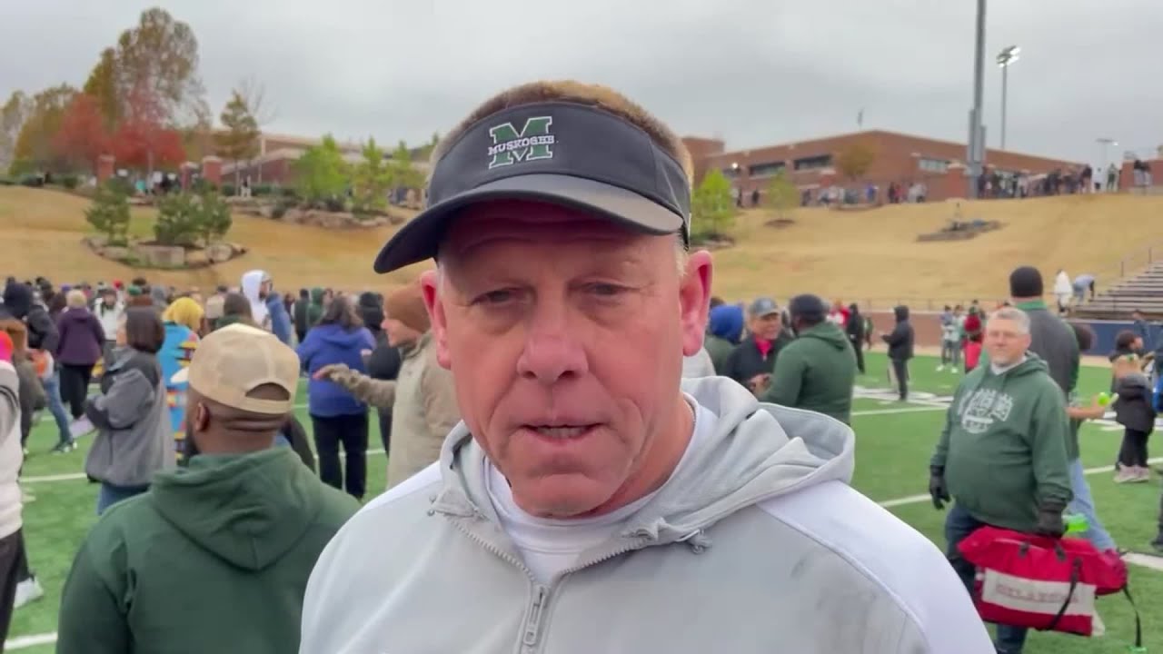 Muskogee coach Travis Hill celebrates winning the 6A2 state title - YouTube