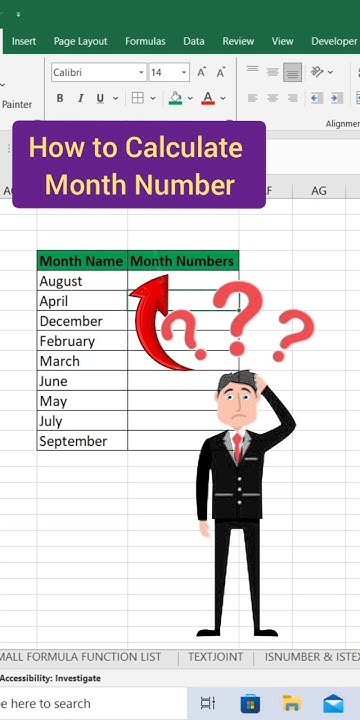 Calculate Month Number in Excel#excelshortcuts #exceltricks#exceltips #exceltech - YouTube