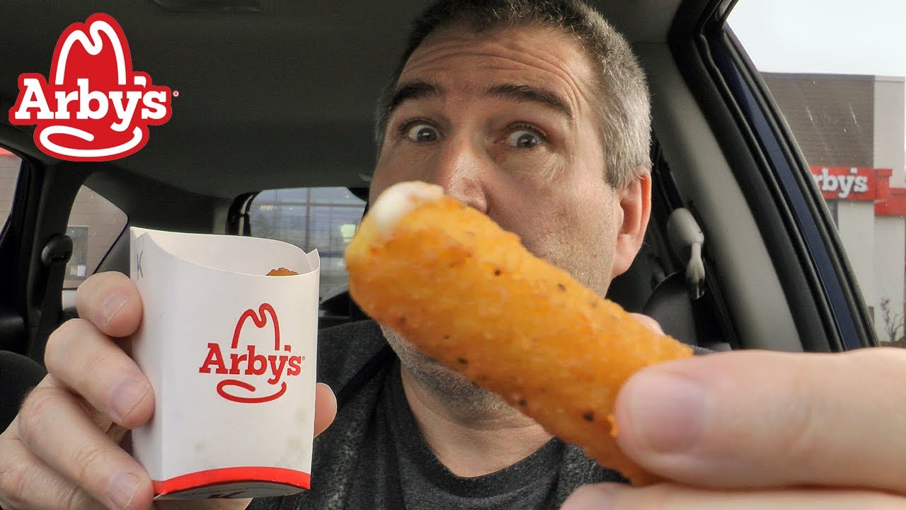 CRAZIEST STRETCH EVER!! Arby's Mozzarella Sticks REVIEW 🧀😱 - YouTube