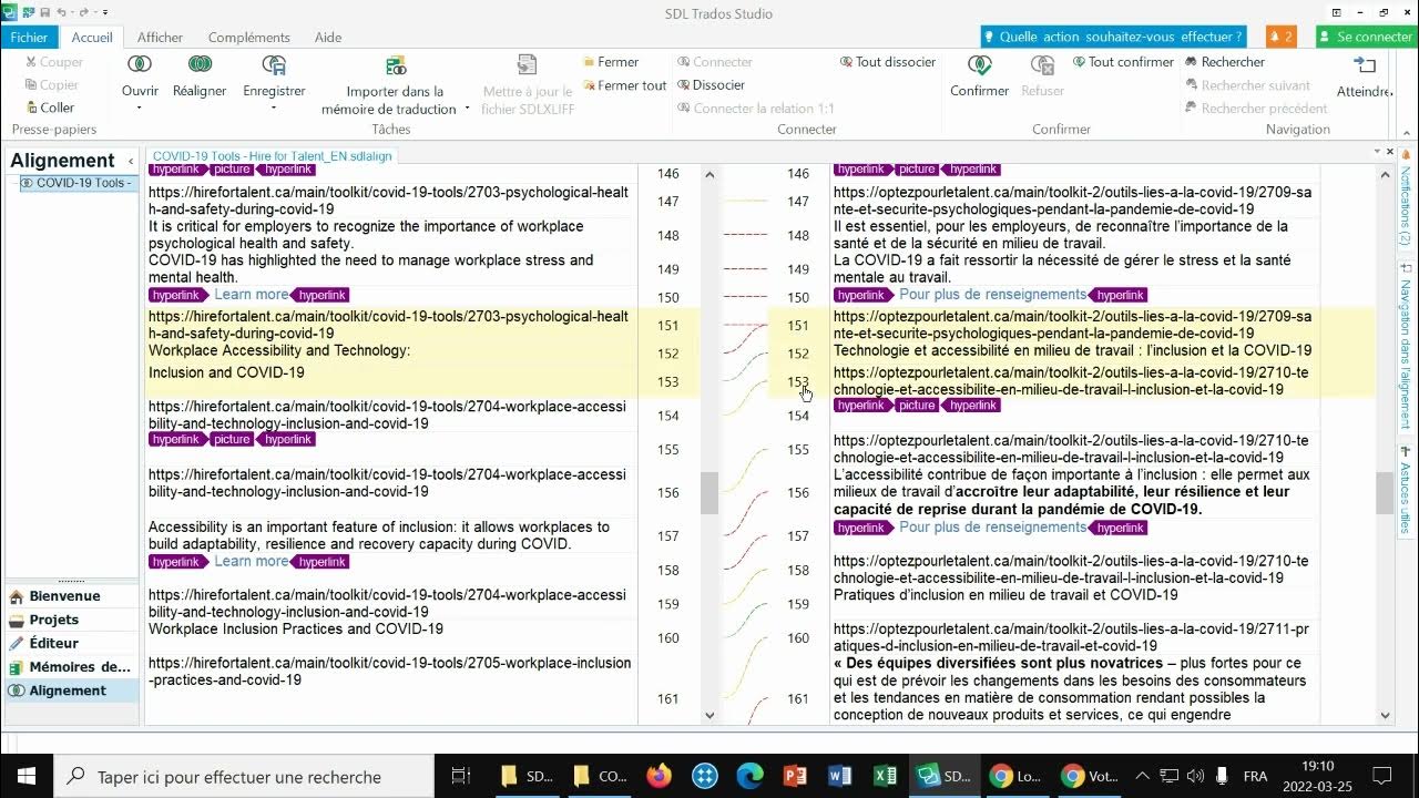 Corriger l'alignement de deux fichiers dans SDL Trados - YouTube