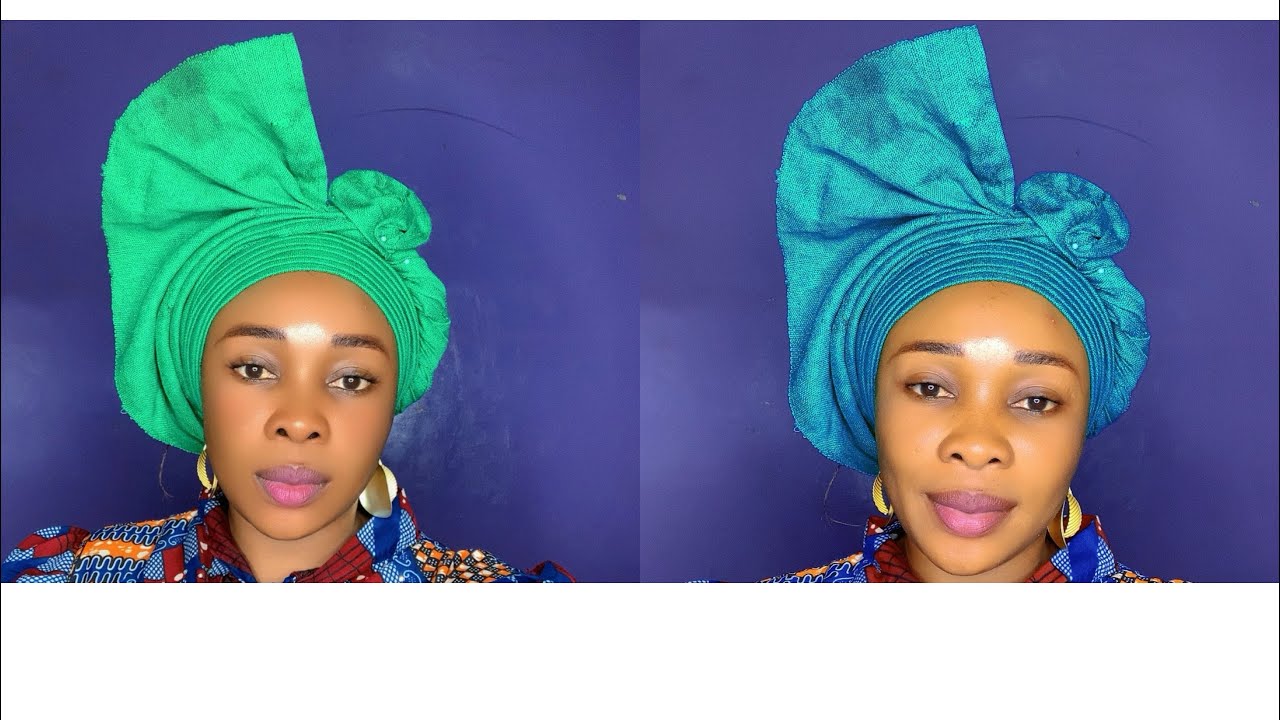 One side fan gele tutorial - YouTube