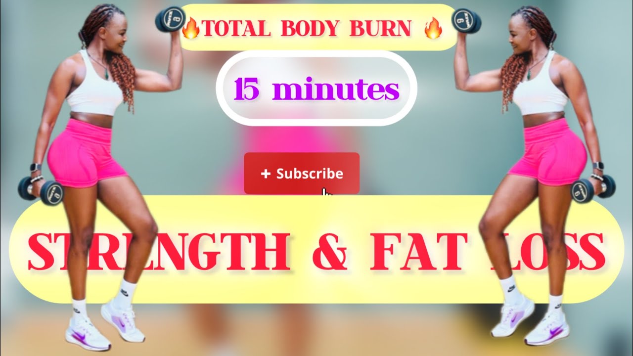 FULL BODY DUMBELL WORKOUT || Total body burn 🔥 for STRENGTH AND FAT ...