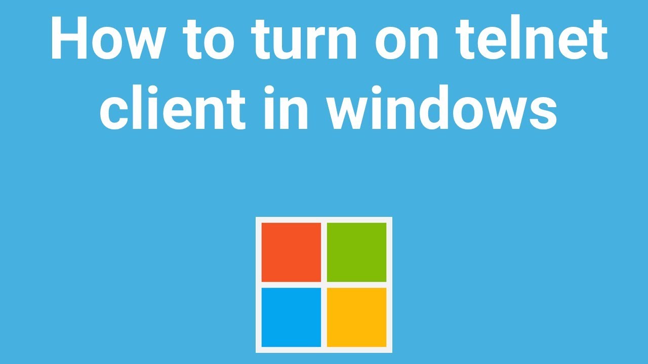 How to turn on telnet client in windows - YouTube