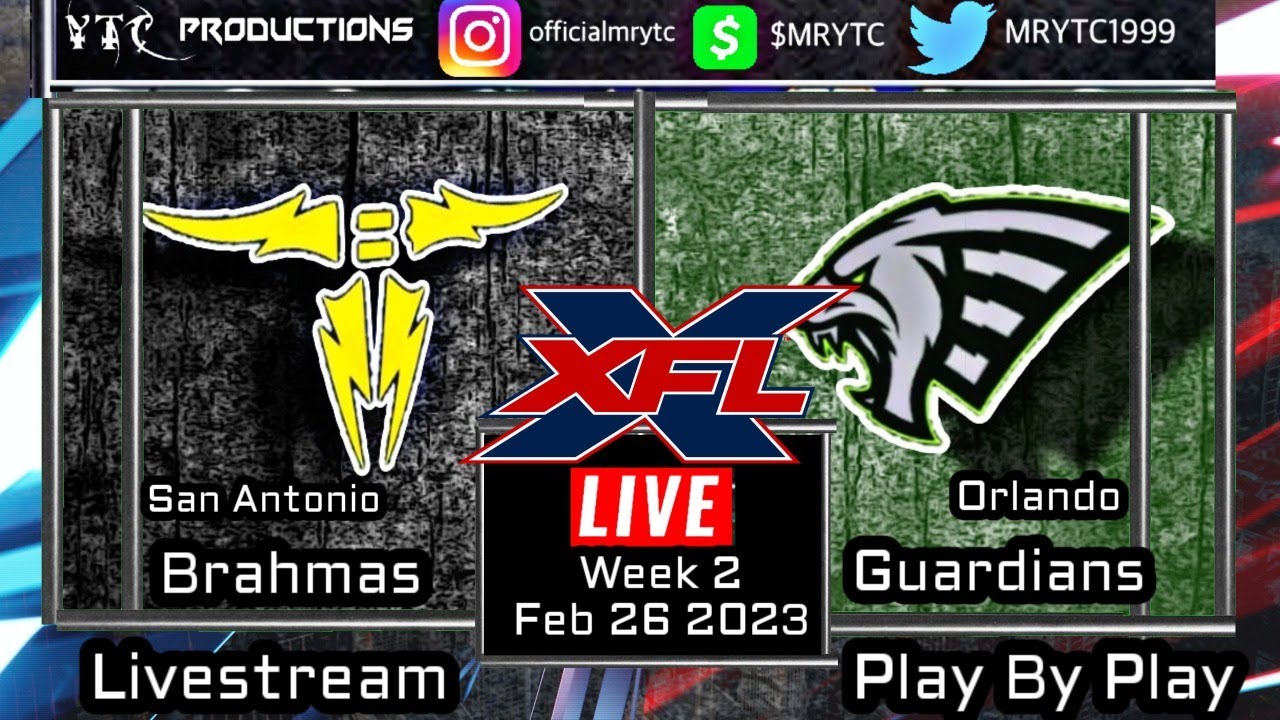 Orlando Guardians vs San Antonio Brahmas XFL Week 2 Livestream - YouTube