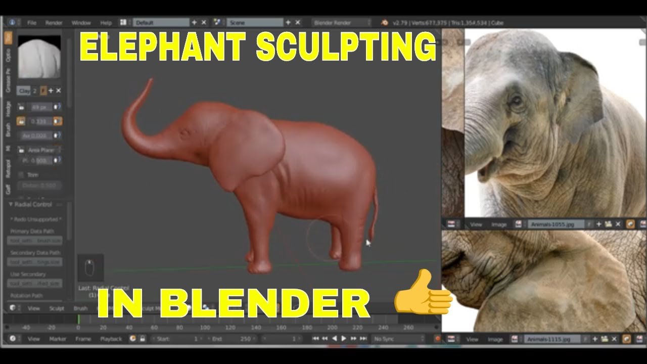ELEPHANT SCULPTING IN BLENDER - YouTube