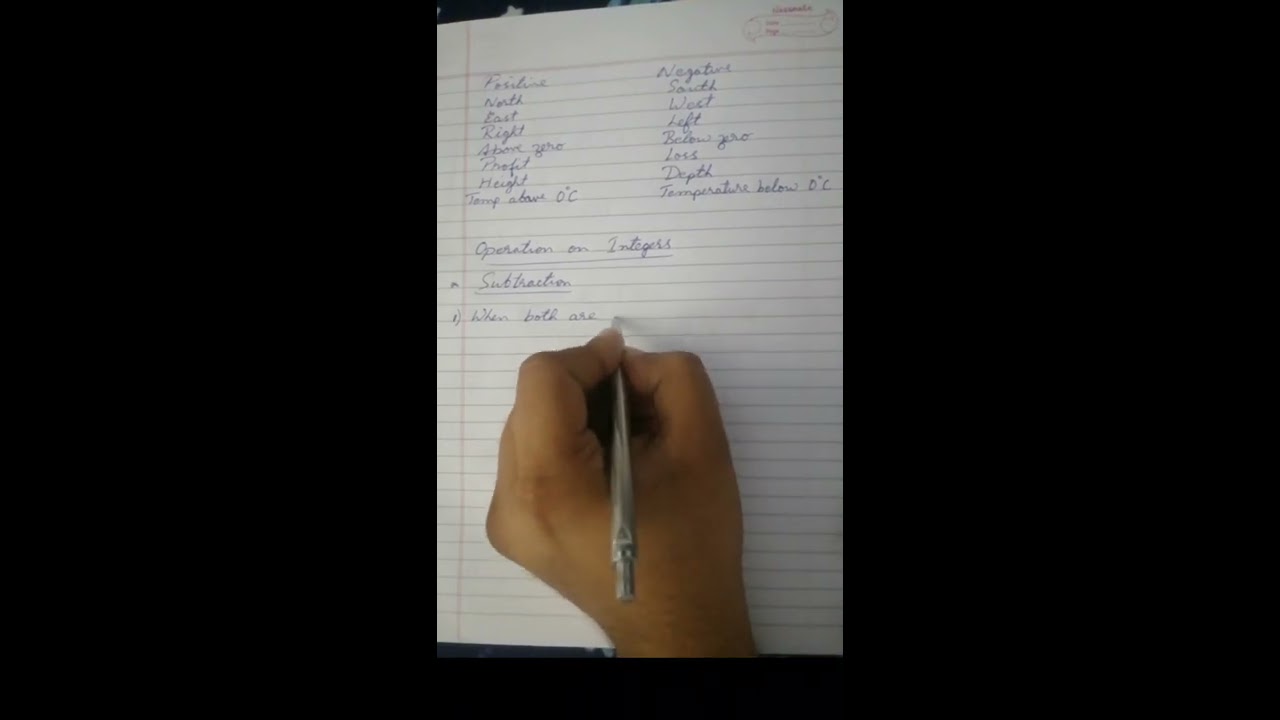 Class 7th Mathematics Ch 1 Explanation Integers Part 2 Class 7th Mathematics Ch 1 Explanation Integers Part 2