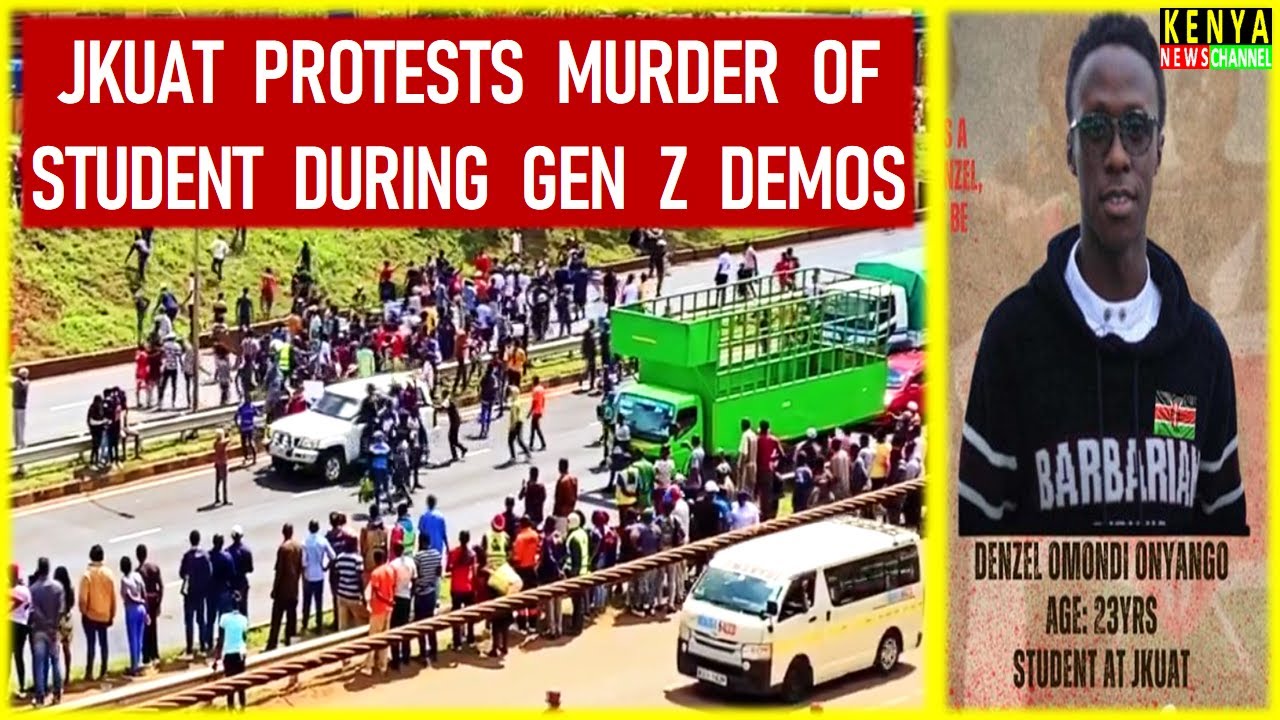 Thika Road BLOCKED by ANGRY JKUAT Students over Death of Denzel Omondi ...