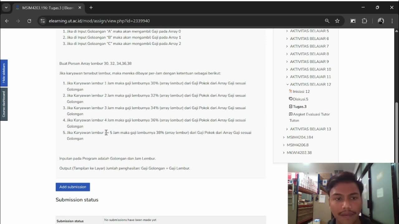 Tugas 3 Algoritma dan Pemrograman Universitas Terbuka - YouTube