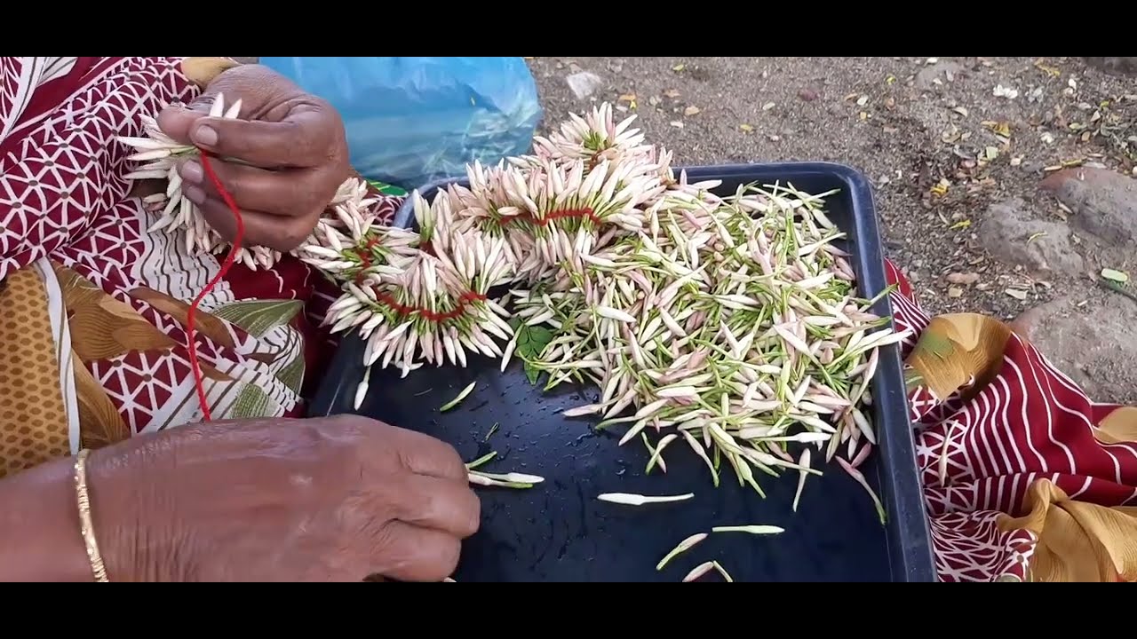 How to make bridal flower for hair - madurai malli - மதுரை மல்லி - YouTube