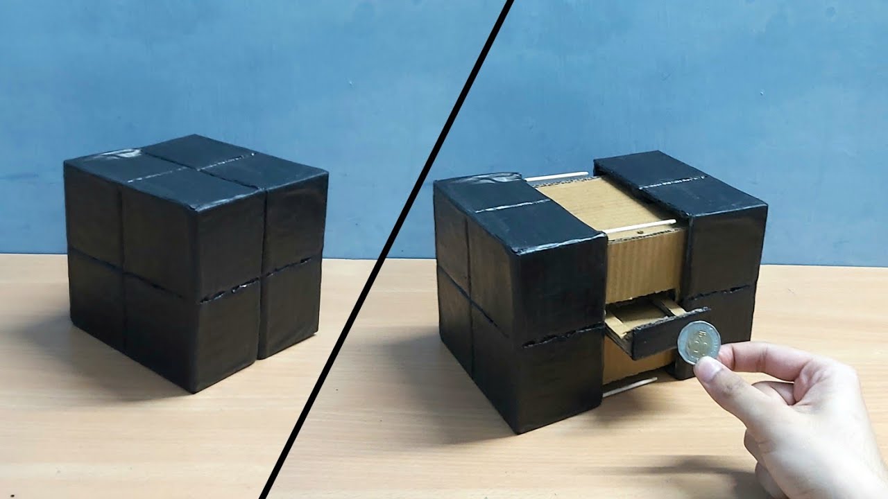 How To Make A Secret Coin Box From Cardboard | DIY Cardboard Crafts ...