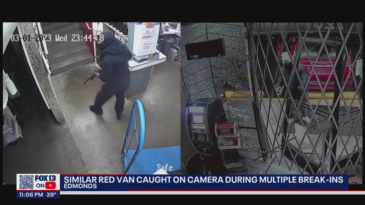 Security video shows distinct, red van may have been used in multiple ...