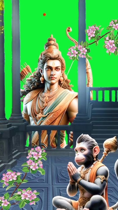 Hanuman Green Screen Video 📷 Hanuman Chalisa 🚩 Copyright Free #shorts #greenscreen #nocopyright ...