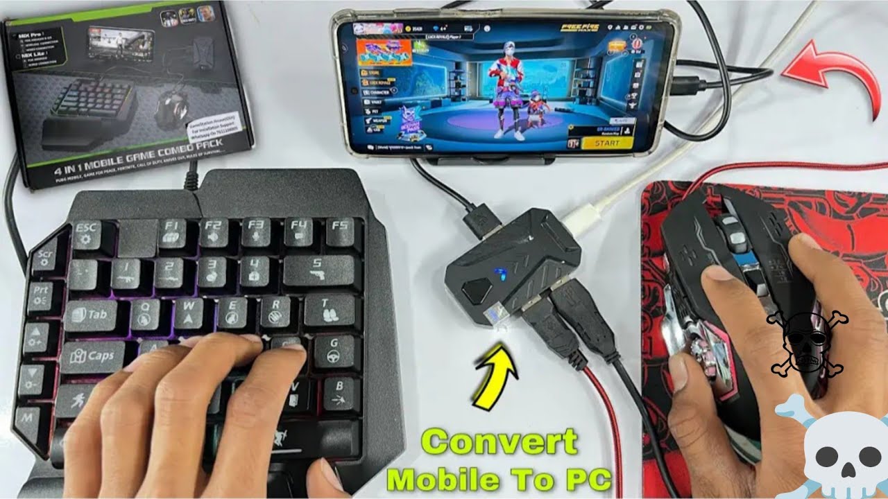Keyboard or mouse for mobile gaming unboxing and full tutorial 4 in 1 ...