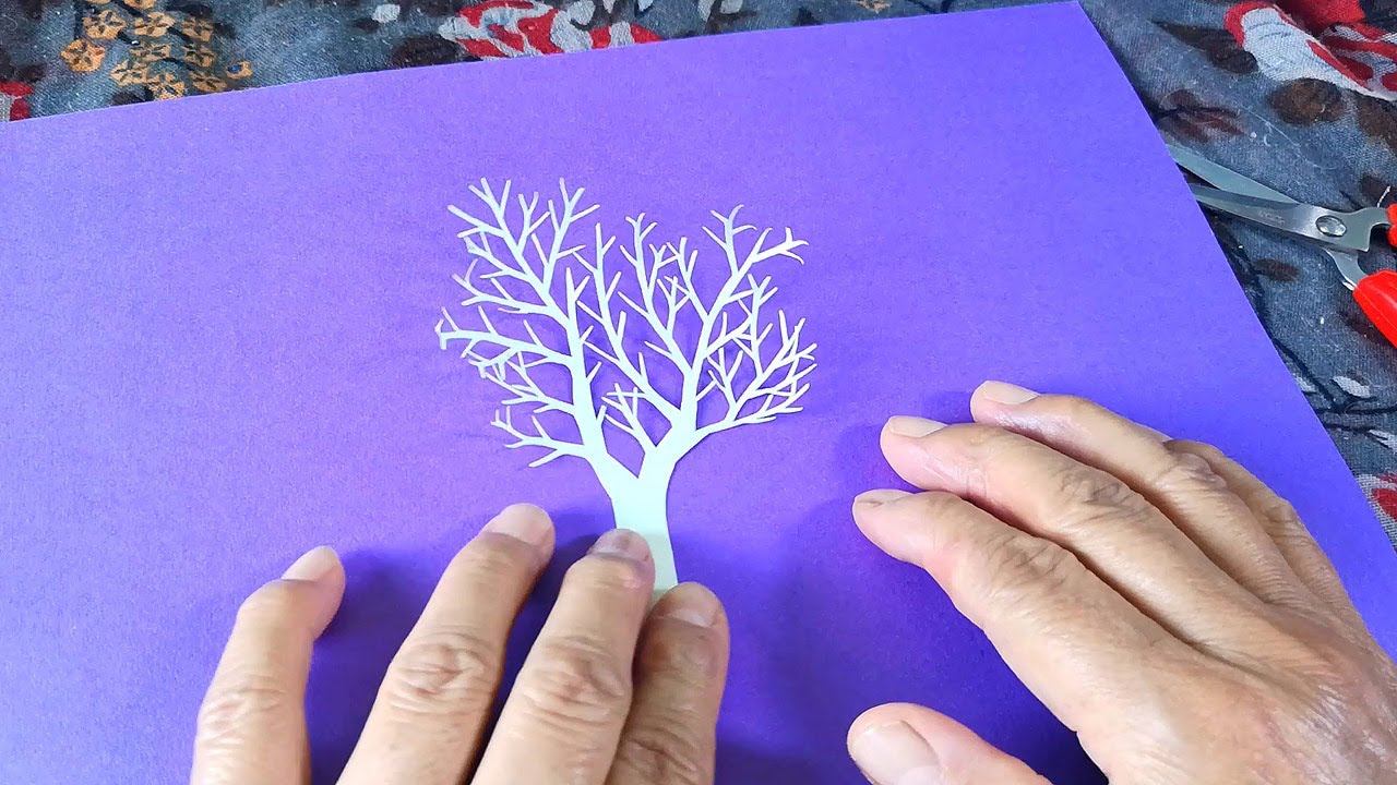 Paper Cutting - Make a tree quickly and simply - YouTube