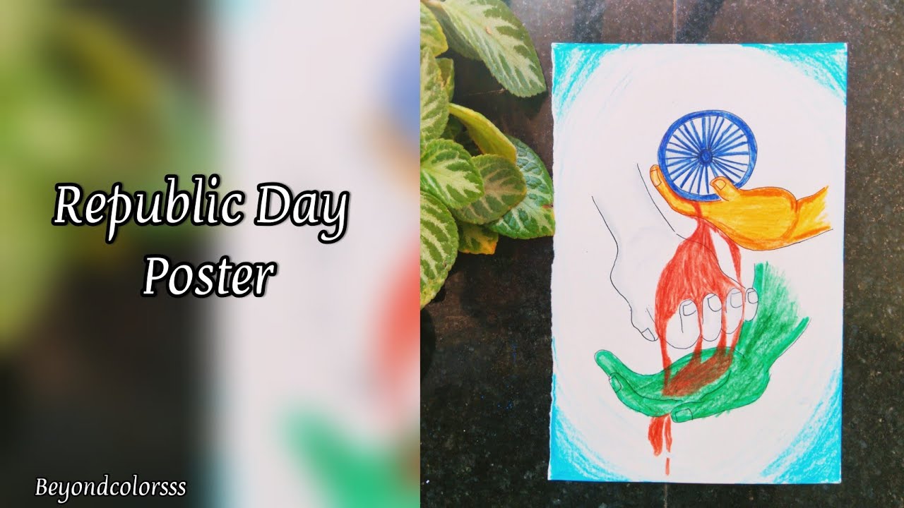 Republic Day Posters||Easy Poster idea using Colour Pencils # ...