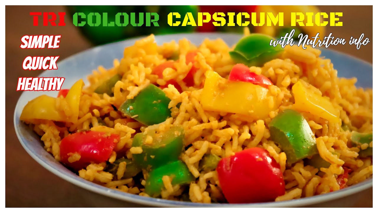 TRI COLOUR CAPSICUM RICE/CAPSICUM RICE/BELL PEPPER RICE/QUICK RICE ...