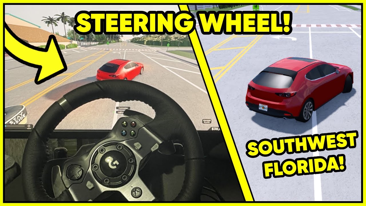 I played SOUTHWEST FLORIDA with a STEERING WHEEL! (ROBLOX) - YouTube