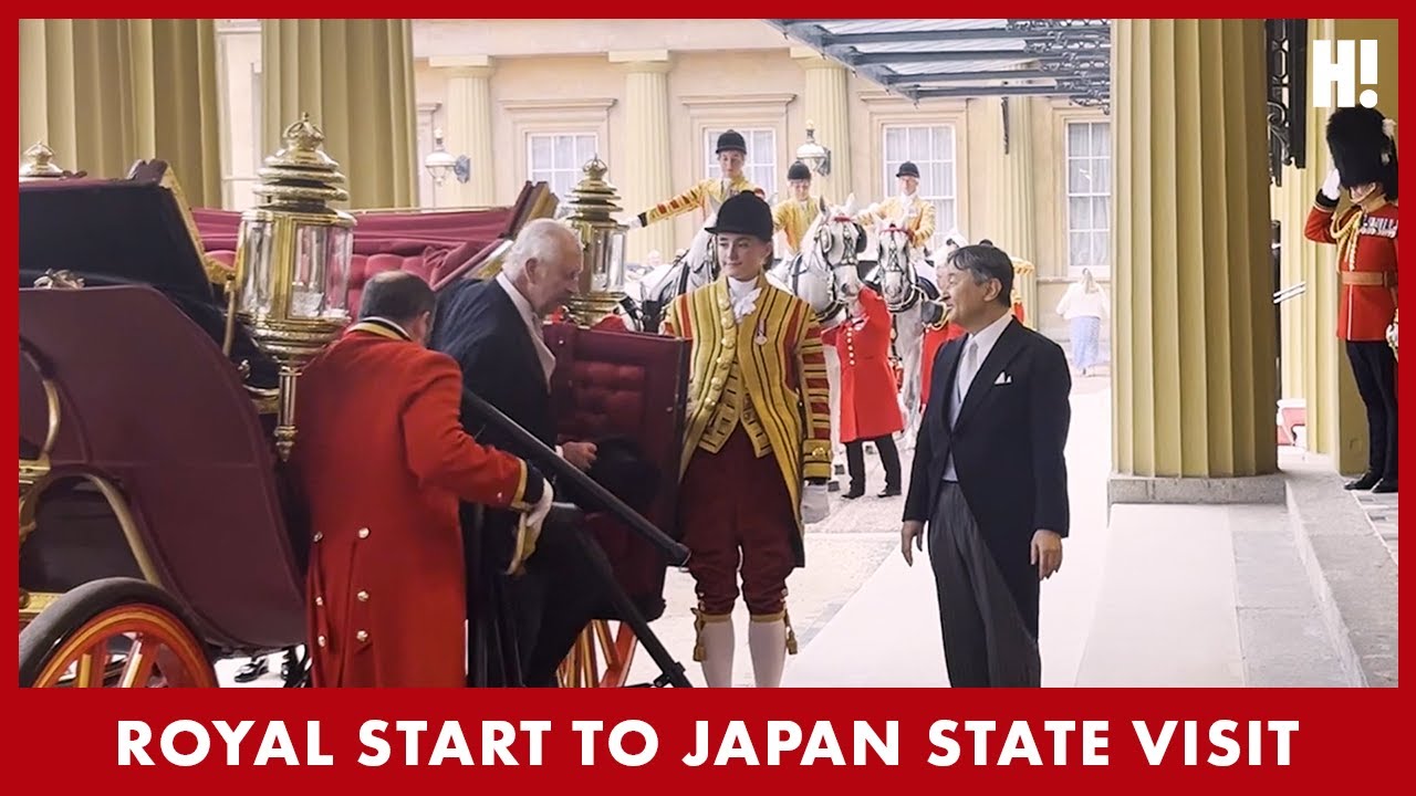 The King and Emperor of Japan enter Buckingham Palace in STYLE | HELLO ...