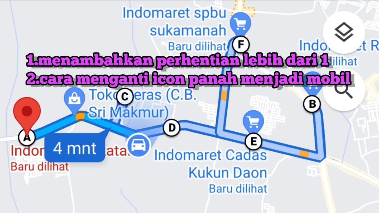 Cara menambahkan titik perhentian lebih dari 1 dan ganti icon panah ...