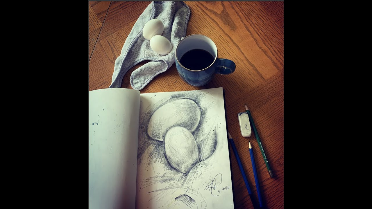 Fight w light draw 2 eggs with pencil - with a consistent light source ...