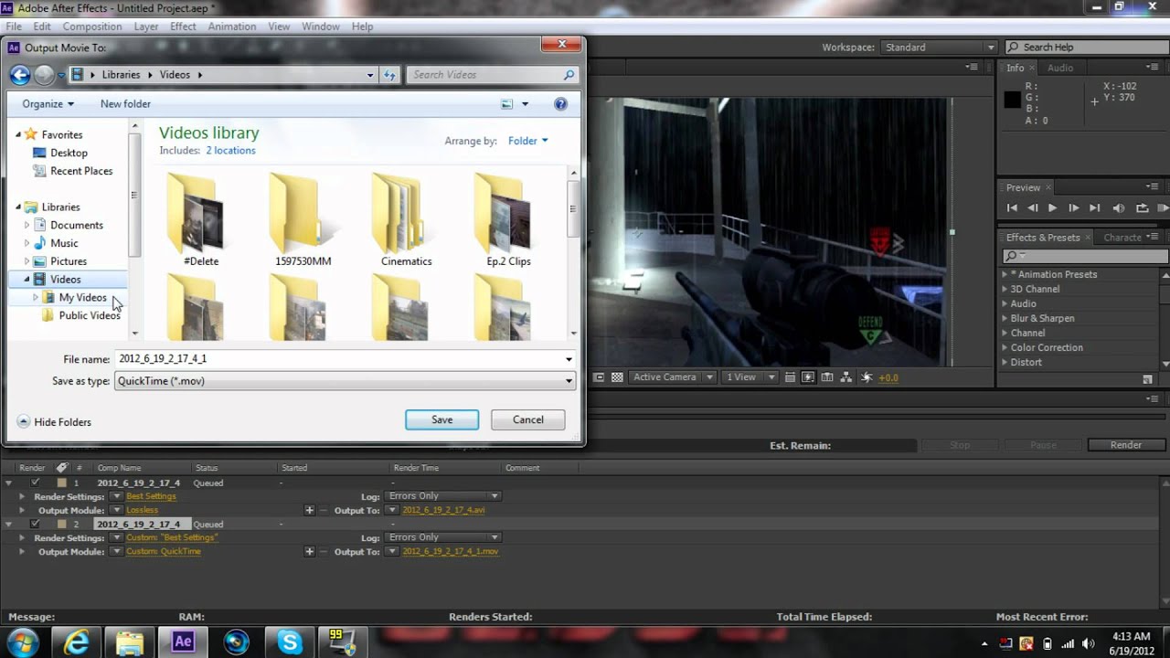 How To Render In HD 1080p With After Effects CS6 - YouTube