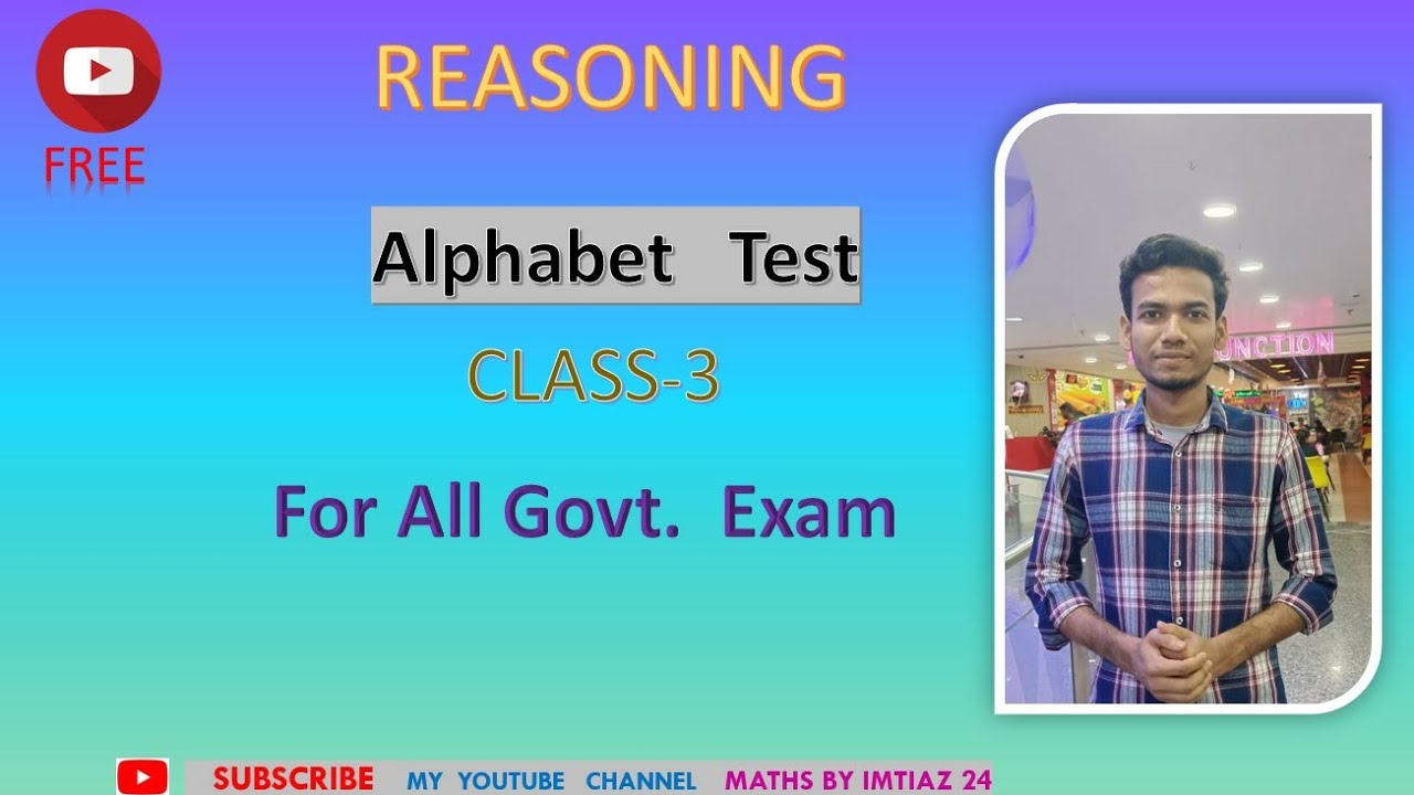Reasoning / alphabet test class 3 - YouTube