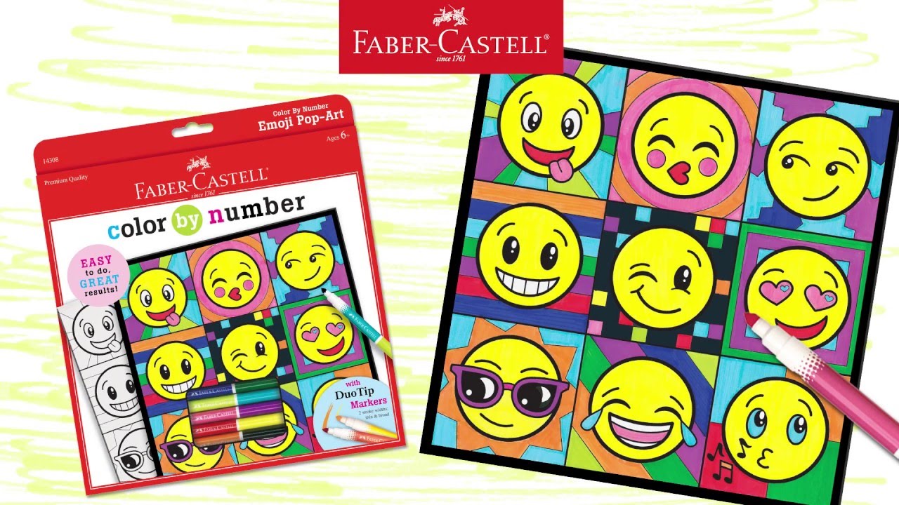 Color by Number Emoji Art Kit - YouTube