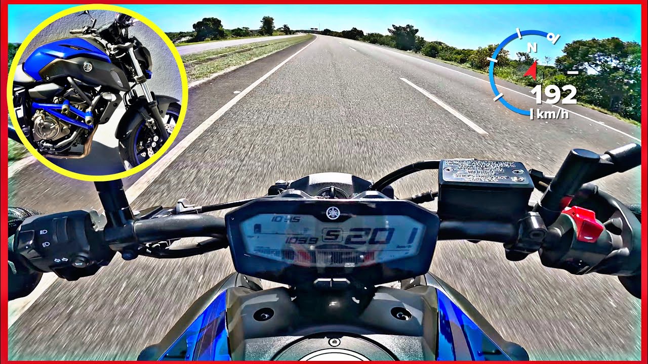 MEU TOP SPEED YAMAHA MT 07 2023/MAIS ESTÁVEL QUE SUA IRMÃO MAIOR MT 09 ...