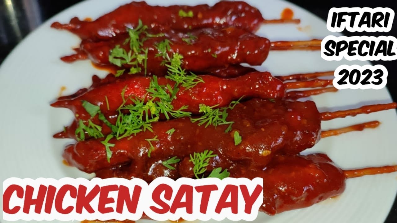 Street style chicken satay|chicken starter|chinese starter|chicken ...
