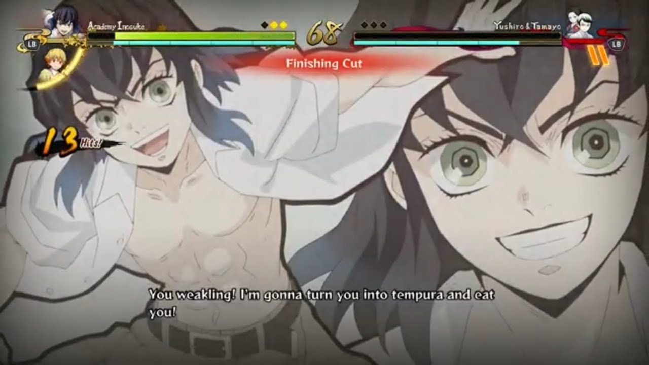 Demon Slayer The Hinokami Chronicles gameplay Academy Inosuke (English ...