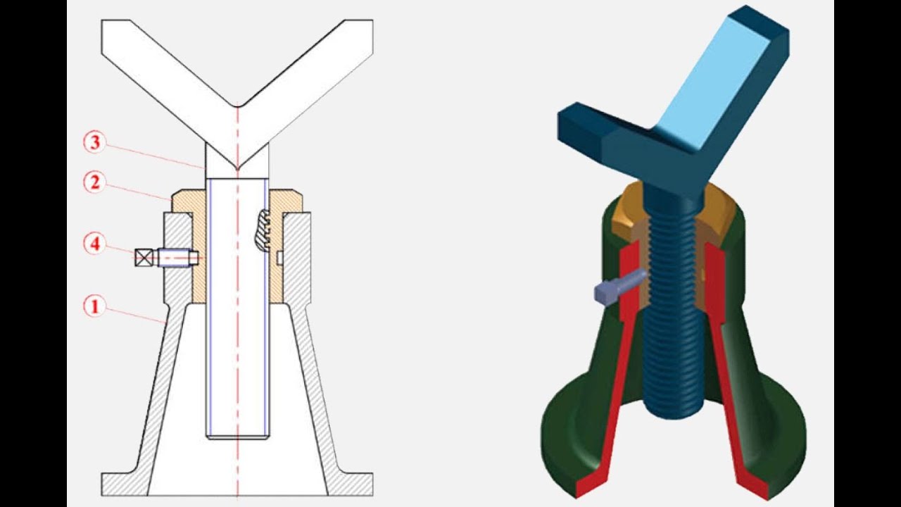 Screw Jack Detail Drawing - YouTube