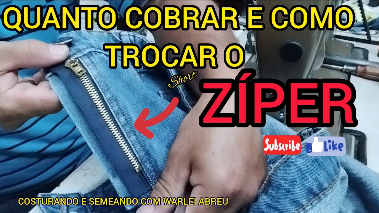 COMO COLOCAR O ZÍPER E QUANTO COBRAR DO CLIENTE,PASSO A PASSO. - YouTube