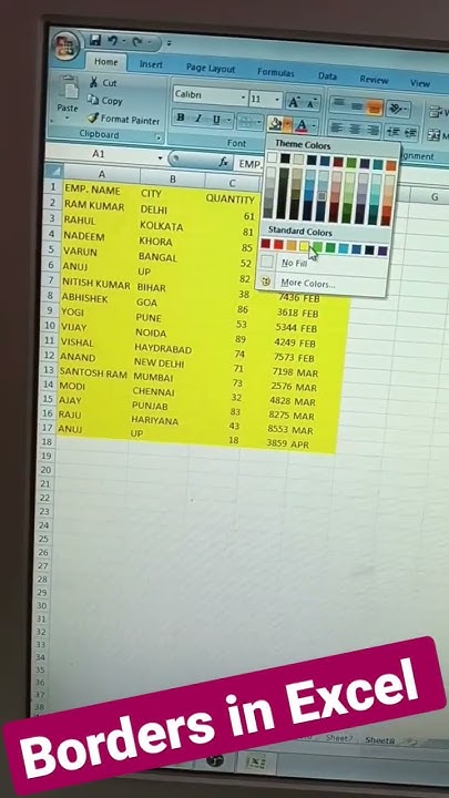 how to apply borders in Excel #exceltutorial #exceltips #exceltricks #shorts - YouTube