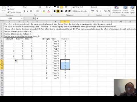 two way anova using statcrunch - YouTube
