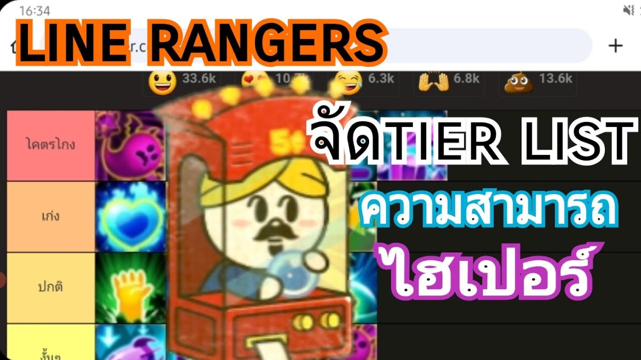 line rangers จัดtier list ความไฮเปอร์👑🌟 - YouTube