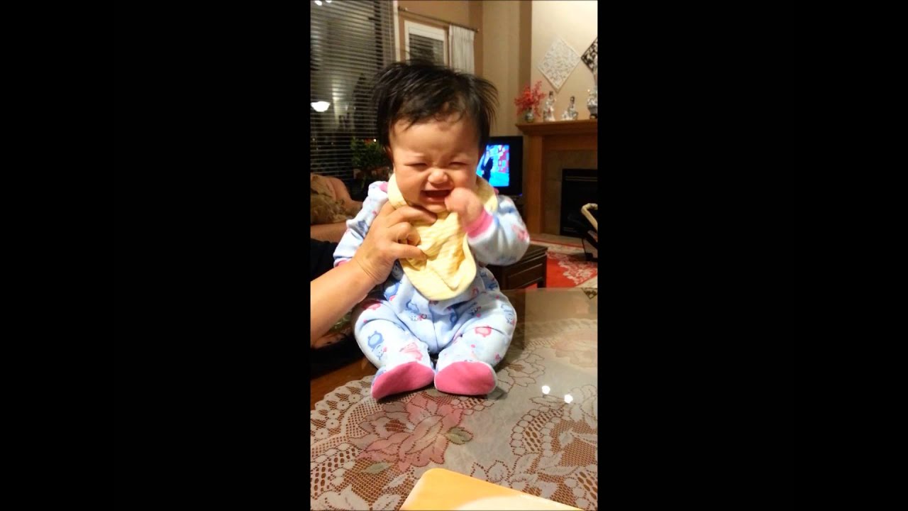 Cute Chinese Baby Girl Laughing Then Scared of Peek-A-Boo - YouTube