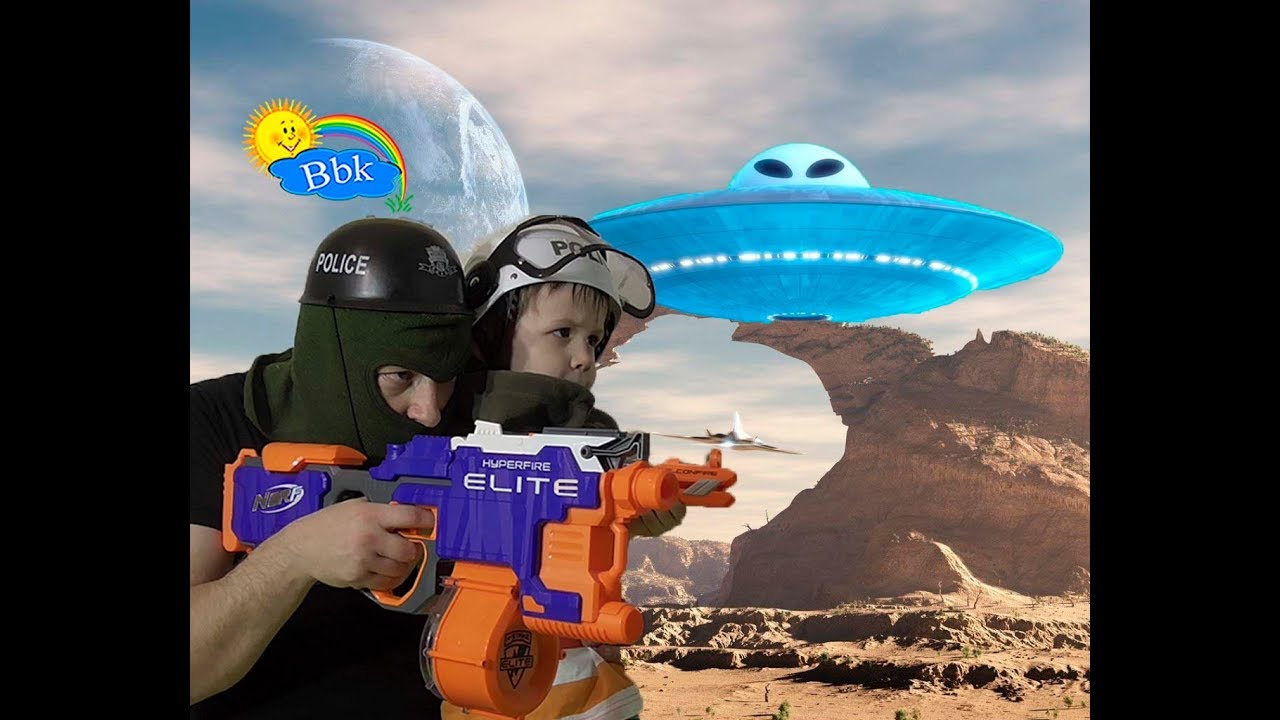 Nerf Game Alien vs Misha, Снова прилетели ПРИШЕЛЬЦЫ - YouTube