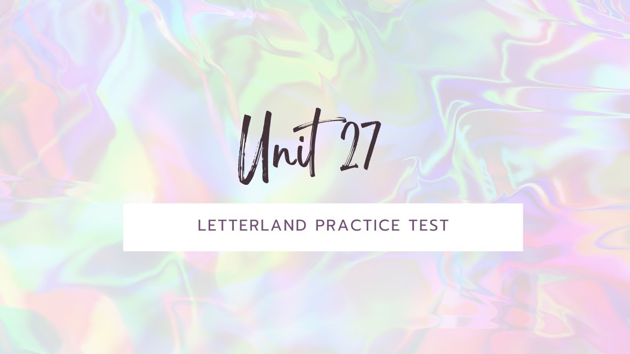 Unit 27 Practice Test - YouTube