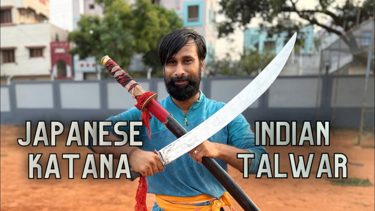 Difference between Japanese katana sword and Indian sword Talwar - YouTube