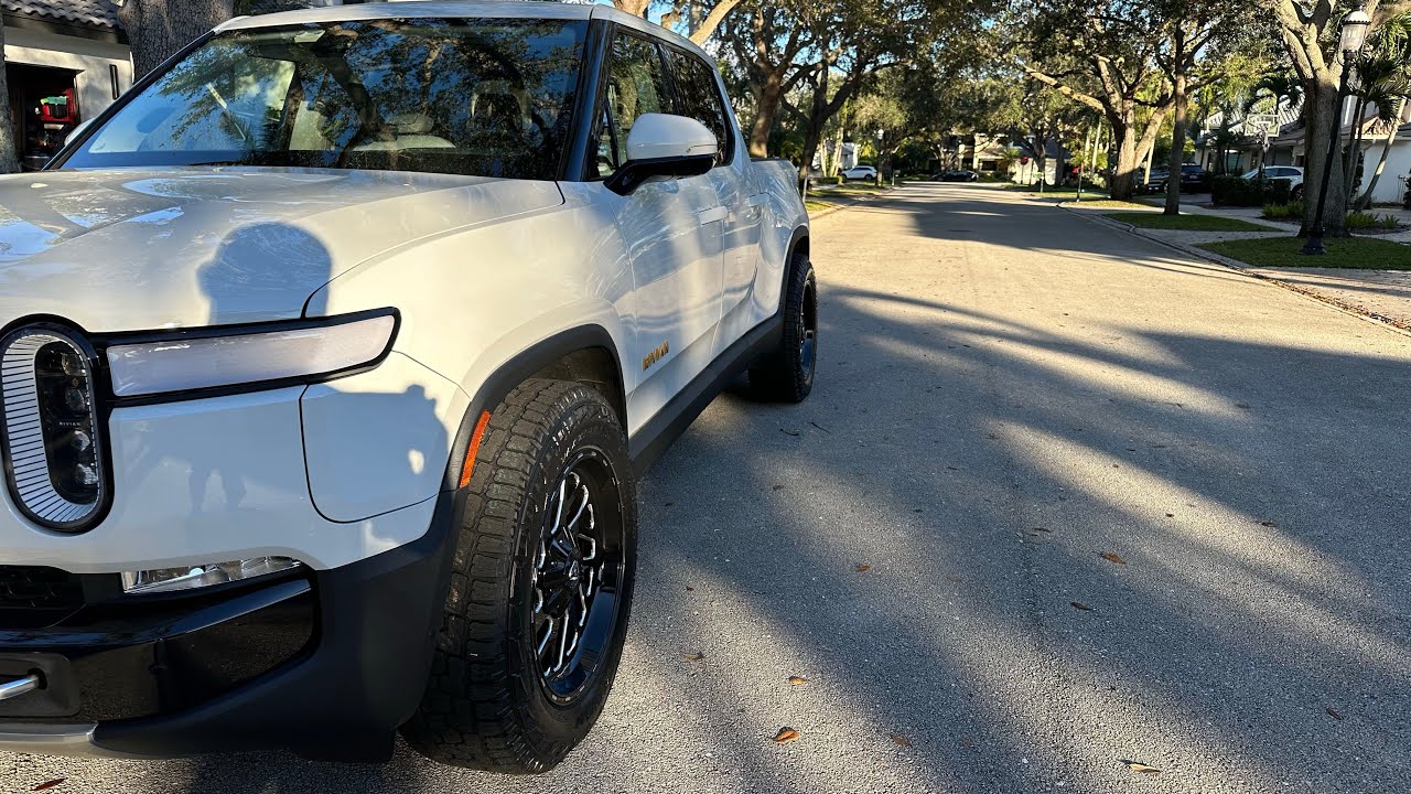 Rivian R1T install after market wheels and tires, changed the rims, no ...