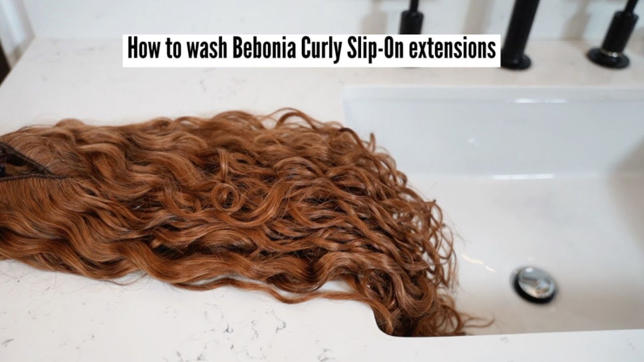 How to wash Bebonia Curly Slip-On Extensions - YouTube